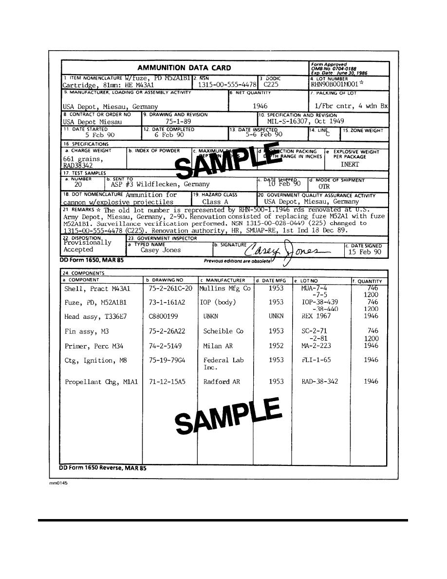 Figure 1 2 Example Of A Completed DD Form 1650 front And Back 